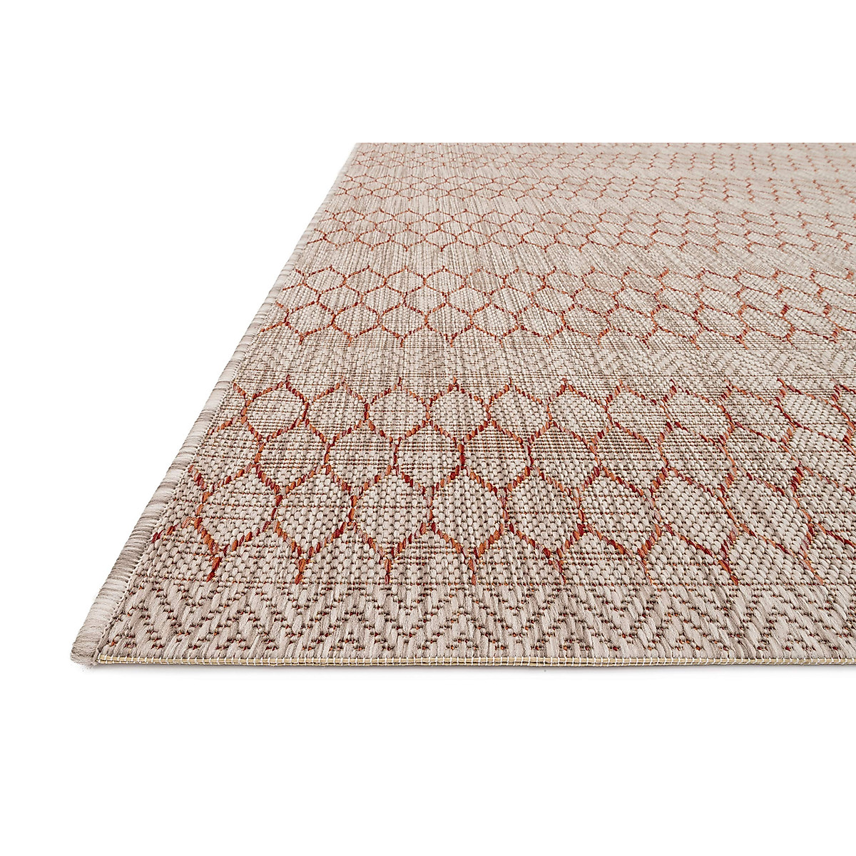 Loloi Isle Collection IE-01 Beige/Rust 7'-10" x 10'-9" Area Rug