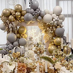 MOMOHOO Metallic Gold Balloons Garland Kit-130Pcs 18/12/10/5 Inch Gold Latex Baloons Different Sizes for Birthday Party Graduation Baby Shower Wedding