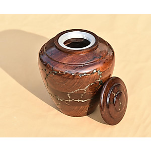 Rosewood Resin Mix Decorative urn Funeral Urn Pet Loss urn Memorial urn Wooden urn Box Lichtenberg Figure Resin urn for Ashes Cremation urn Urn for Human Ashes (Large up to 200 lb)
