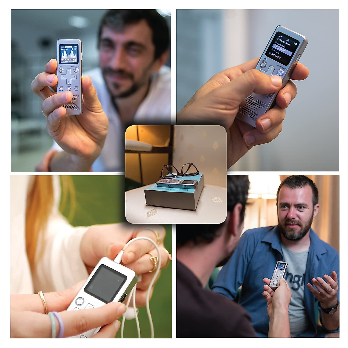 Digital Voice Activated Recorder with Instant Recording Button, Easy Playback with Integrated Speaker – Ideal for Notes, Voice Memos, Reminders, Learning Tool, 1000 Hours Capacity, by AttoDigital