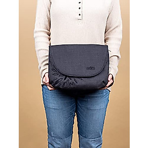 HAIKU Bliss Eco-Friendly RFID Blocking Travel Crossbody Saddle Bag, Black in Bloom