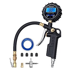 AstroAI Digital Tire Pressure Gauge with Inflator, 250 PSI Air Chuck and Compressor Accessories Heavy Duty with Quick Connect Coupler, 0.1 Display Resolution, Car Accessories for SUV, Truck, RV