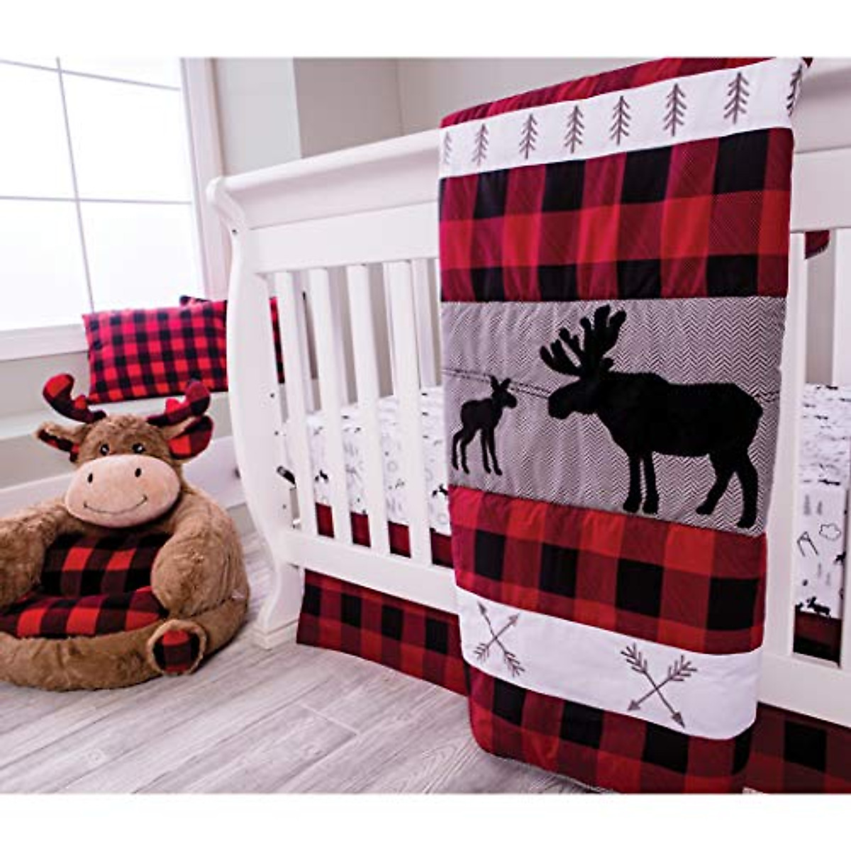 Trend Lab Lumberjack Moose 6Piece Crib Bedding Set
