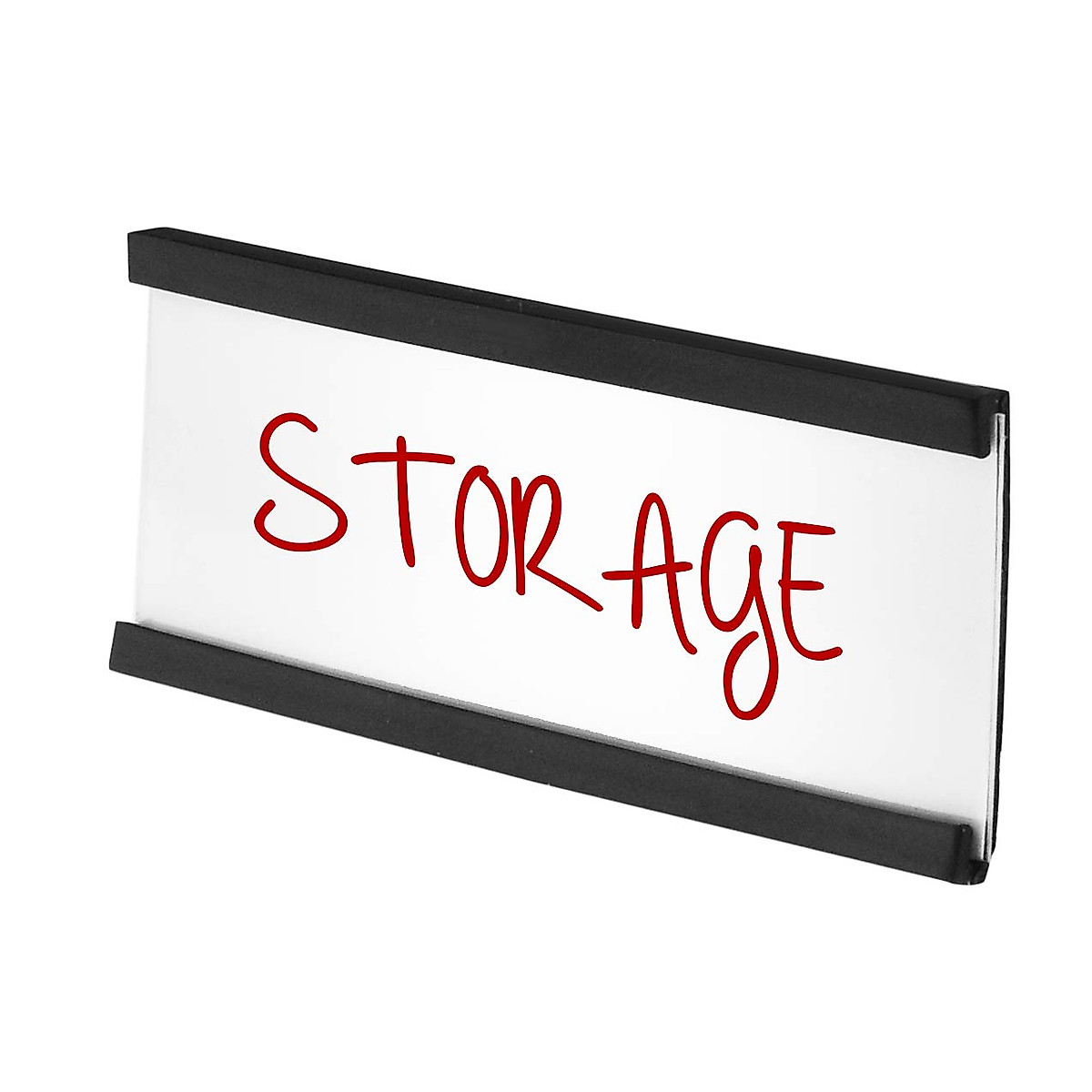 Pack of 50 - C Channel Magnetic Label Holders with Paper Inserts and Clear Plastic Protectors, Metal Surface Sign and Ticket Holder, Length of Label Area, 3" X Height of Label Area, 7/8"