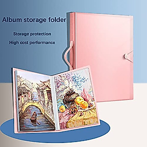 NMFIN A2 Diamond Painting Storage Book Kits - Sketch Painting Art Portfolio Portable Collection Folder, Diamond Painting Kits for Adults Accessories with 30 Pocket Slevees Protectors