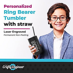 The Crafty Engineer Personalized Flower Girl and Ring Bearer Tumbler with Straw (Seafoam)