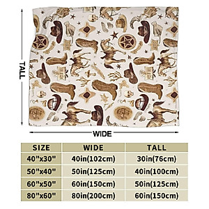 Western Blanket Soft Cozy Southwestern Flannel Throw Blanket Cowboy Decor Warm Lightweight Fleece Plush Bedding Stuff Blanket Gifts for Lover Kids Girls Boys Women Adults Bed Travel 40"x50"