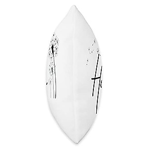 Hope Black Flower Dandelion design Word That Say Hope-Dandelion Flowers Throw Pillow, 18x18, Multicolor