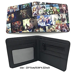 VYULE The Rising of The Shield Hero Wallet Slim Bifold Wallet Anime Cartoon Cosplay PU Leather Short Purse Credit Card Holder Organizer