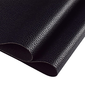 HGUAN Solid Color Black Faux Leather Sheets 12"X53"(30cmX135cm),Very Suitable for Making Leather Earrings,Bows,and DIY Projects (Black)