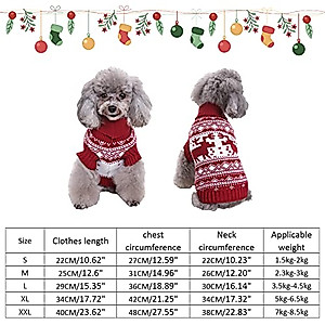 Christmas Dog Jumper Knitted Pet Dog Christmas Sweater Soft Winter Dog Jumper Coat Pet Xmas Sweater Clothes for Small Medium Large Dogs Cats Christmas Costume (Medium, Style-2)