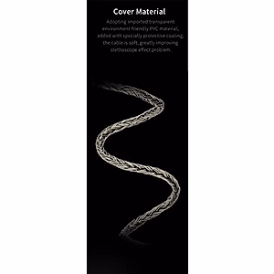 Kinboofi HiFi Earphone Cable, KBEAR 24 Core 5N Silver Plated OFC Upgrade Cable… (2PIN, 3.5mm)