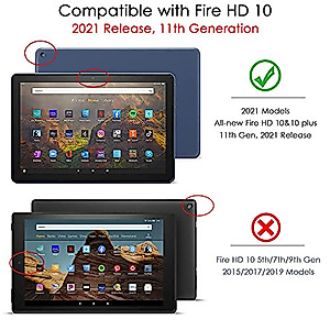 Fire HD 10 Tablet Case, Amazon Kindle Fire 10 Case, Ubearkk Folding Shell Stand Auto Wake/Sleep Protective Cover Case for All New Fire HD 10 & 10 Plus Tablet (11th Generation 2021 Release)