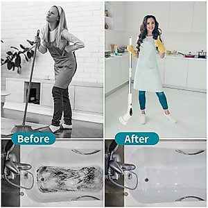 Electric Spin Scrubber, Cordless Cleaning Brush with Adjustable Extension Arm 9 Replaceable Cleaning Heads, LED Screen Voice 3 Adjustable Speeds Power Shower Scrubber for Bathroom, Tub, Tile, Floor