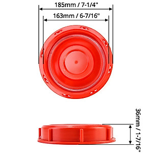 QWORK IBC Tote Lid Cover, 6.5" IBC Tank Water Liquid Tank Cap for Chemical, Food, Industries Storage, Red