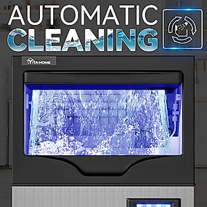 YITAHOME Upgraded Commercial Ice Maker Machine, 150LBS/24H Large Ice Maker Under Counter with 33LBS Storage Bin, Outdoor Free Standing Undercounter Ice Machine for Restaurant, Home, Bars, Coffee Shop