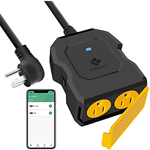 Smart Plug, Smart Home Outdoor Etekcity WiFi Outlet with 2 Sockets, Works with Alexa & Google Home, Wireless Remote Control, Energy Monitoring & Timer Function, IPX4 Waterproof, FCC and ETL Listed