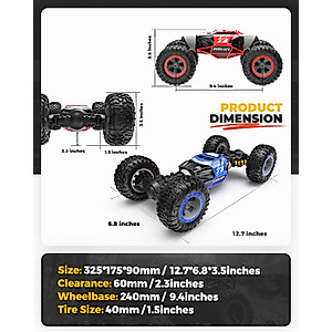 BEZGAR 1:14 Scale 4WD RC Crawler Truck - 15 Km/h All Terrain Electric Toy Car with Rechargeable Battery for Kids, Teens and Adults