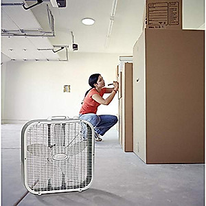 Lasko 20 INCH Box Fan with SAVESMART technology, WHITE