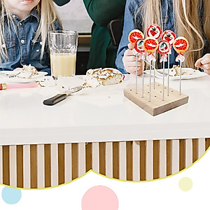 popokk 2 Pack Wooden Cake Pop Stand 16 Holes Wood Lollipop Holder Stand Display Candy or Sucker Stand for Birthday Party,Wedding,Baby Showers,Fit 4mm Lollipop Sticks