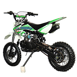 X-PRO 125cc Kids Dirt Bike Pit Bike Youth Dirt Pit Bike with 4-Speed Manual Transmission Zongshen Engine,Big 14"/12" Tires，Green