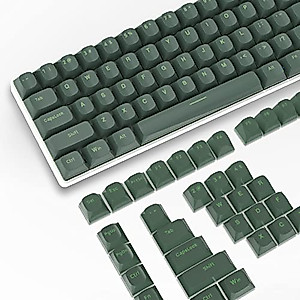 117 Key Custom PBT Keycap Set Double Shot OEM Profile for 61/68/87/98/100/104Key Compact TKL 60% or Full Size Cherry MX Gateron Kailh Outemu Cross Type Switch US Layout Mechanical Keyboard DIY(Green)