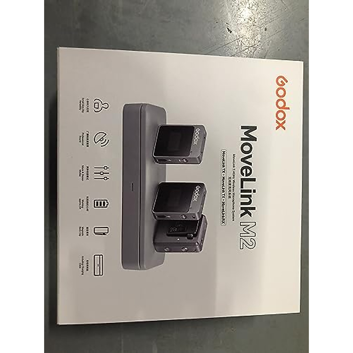 GODOX MoveLink M2 Dual Channel Wireless Microphone System, 2.4G Wireless Built-in Battery Microphone with Portable Type-C Charging Case, Lavalier Mic for Cameras, TikTok, Interview and Recording