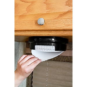 Camco 9-inch Pop-A-Plate Plastic Plate Dispenser | Ideal for Compact Spaces, RVs and Trailers | Mounts Under Cabinets or Shelves | Black (57006)