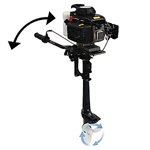 Outboard Motor 4 Stroke 4 Hp, Inflatable Fishing Boat Engine With Air Cooling System, Heavy Duty Boat Engine Outboard Motor With CDI Ignition System (4 Stroke 4 HP Motor)