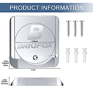 BRIOFOX Shower Curtain Rod Holder【Upgrade Design】3M Adhesive | Heat Resistant | Waterproof | Max Load 60 lbs Shower Rod Retainer for Wall, 2 Pack(Rod Not Included) (Chrome)