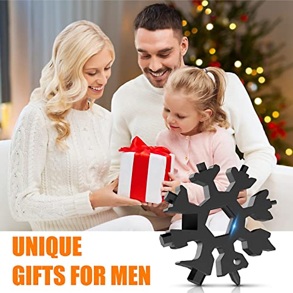 Gifts for Men, Stocking Stuffers for Men Gifts, 18-in-1 Snowflake Multitool, Christmas Gifts for Men, Pocket Tools for Husband Tools for Men, Husband, Grandpa, Unique Dad Gifts from Daughter