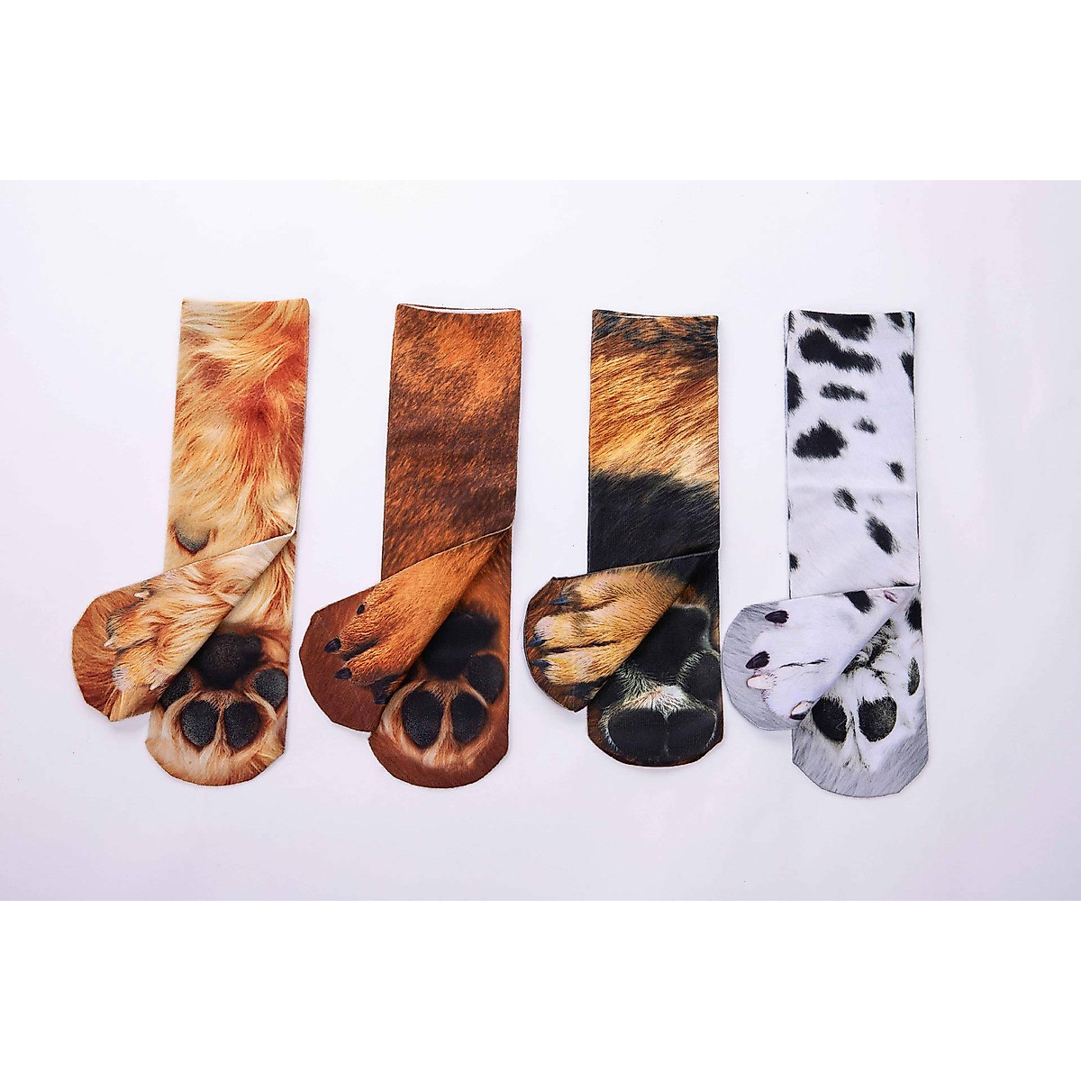 SherryDC Mens Boys Novelty Crazy Cool Funny Animal Paws 3D Printed Casual Crew Tube Socks