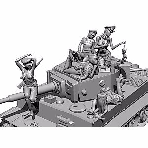 1/35 Resin Soldier Figure Model Kits DIY Beauty 5 Set Soldier colorless and self-Assembled YFWW-2158 (Without Tank)