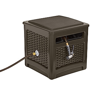 Suncast No-Leak Resin Wicker-Looker Hose Reel, Mocha