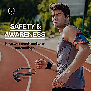 RELAXYO Bone Conduction Headphones, Open Ear Wireless Earphones BT 5.0 Headset, with Up to 8 Hours Playtime Built-in Mic IP56 Sweatproof, for Running Hiking Cycling and Workouts(Black)…