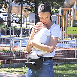 Suessie Fanny Pack Diaper Bag - with Baby Changing Pad & Waterproof Wipes Pocket - Stroller Organizer Black