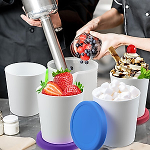 Uiifan 4 Pcs 1 Qt Ice Cream Containers for Homemade Ice Cream Reusable Ice Cream Storage Containers with Silicone Lids for Freezer, Freezer Containers Tubs for Ice Cream Sorbet and Gelato Storage