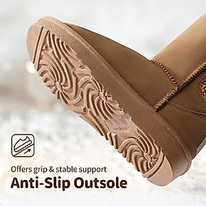 DREAM PAIRS Girls Boys Winter Boots Faux Fur Lined Mid Calf Kids Snow Tall Shoes for Little Kid/Big Kid,Size 13 Little Kid,Chesnut,Sweaty-Buckle-K