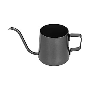 Ikunde 250ml Stainless Steel Hanging Ear Coffee Pot Gooseneck Spout Tea Kettle Pour Over Pot Black
