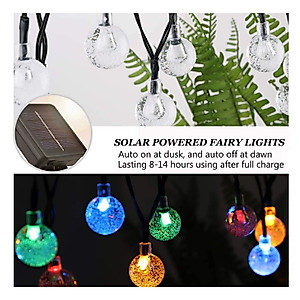 Solar String Lights Solar Fairy Lights Outdoor Waterproof, 50LED Solar Garden Lights, 8 Mode 7M/24Ft Indoor/Outdoor Solar String Lights for Garden Patio Yard Home Christmas Parties Wedding(Multi-Colou