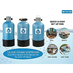 On The Go OTG4-DBLSOFT-Portable 16,000 Grain RV Water Softener (NOT made in China, assembled by U.S. Workers in Indiana)