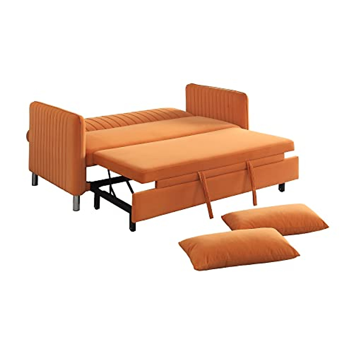 Lexicon Greyford Convertible Studio Sofa with Pull-Out Bed, Orange