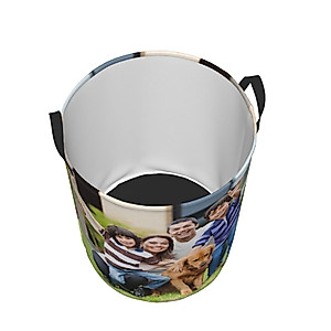 Custom Laundry Basket Personalized Laundry Hamper Add Your Name Text Photo Customized Collapsible Cute Dirty Clothes Baskets for Bathroom Bedroom Living Room Barbershop