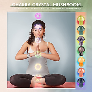 96 Pieces Mushroom Crystal Gemstone Mini Mushroom Decor Sculpture Carved Natural Crystal Mushroom Stones Little Mushroom Crystal Accessories for Witchcraft Home Garden Miniature Decor Meditation