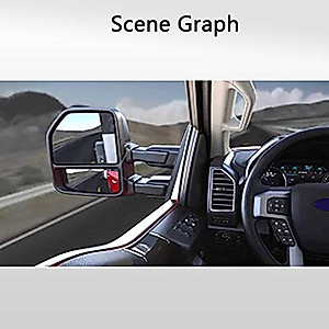 WLLW Towing Mirrors for Ford F250 F350 F450 F-550 Super Duty 2017 2018 2019 2020 With Power, Heated, Temperature Sensor, Turn Signal Light, Spot Auxiliary Lamp Pickup Truck