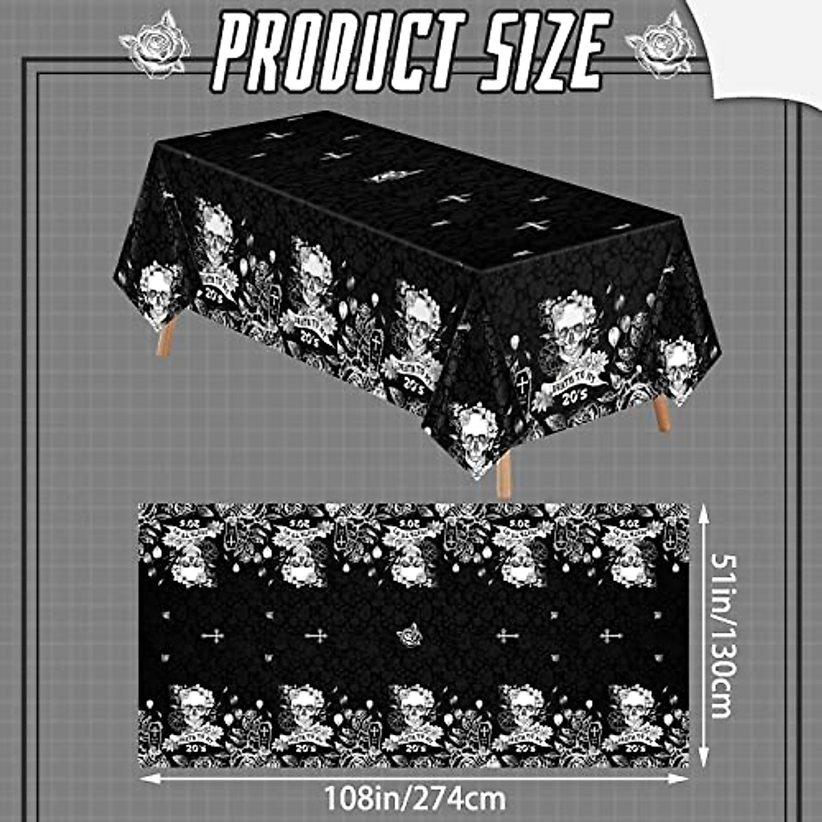 3 Pcs Death to My 20s Tablecloths, Rip to My 20s Tablecloths, 30th Birthday Table Decorations Black Death to My 20s Table Decor Plastic Table Cover for My Youth 30th Funeral Party Decorations Supplies