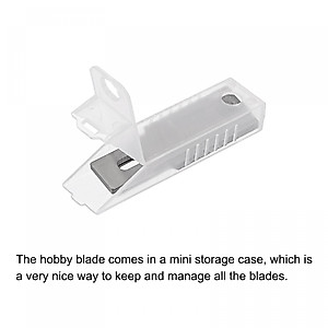 uxcell 25Pcs 43.5x11.6mm Craft Knife Blades, High Speed Steel Hobby Blades Replacement Set Art Blades Carving Tool with Storage Case