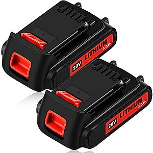 2 Pack 20Volt 3.0Ah MAX LBXR20 Repalcement for Black and Decke 20v Lithium Battery Compatible with Black and decker 20v battery LB20 LBX20 LST220 LBXR2020-OPE LBXR20B-2 LB2X4020 Cordless Tool（red）