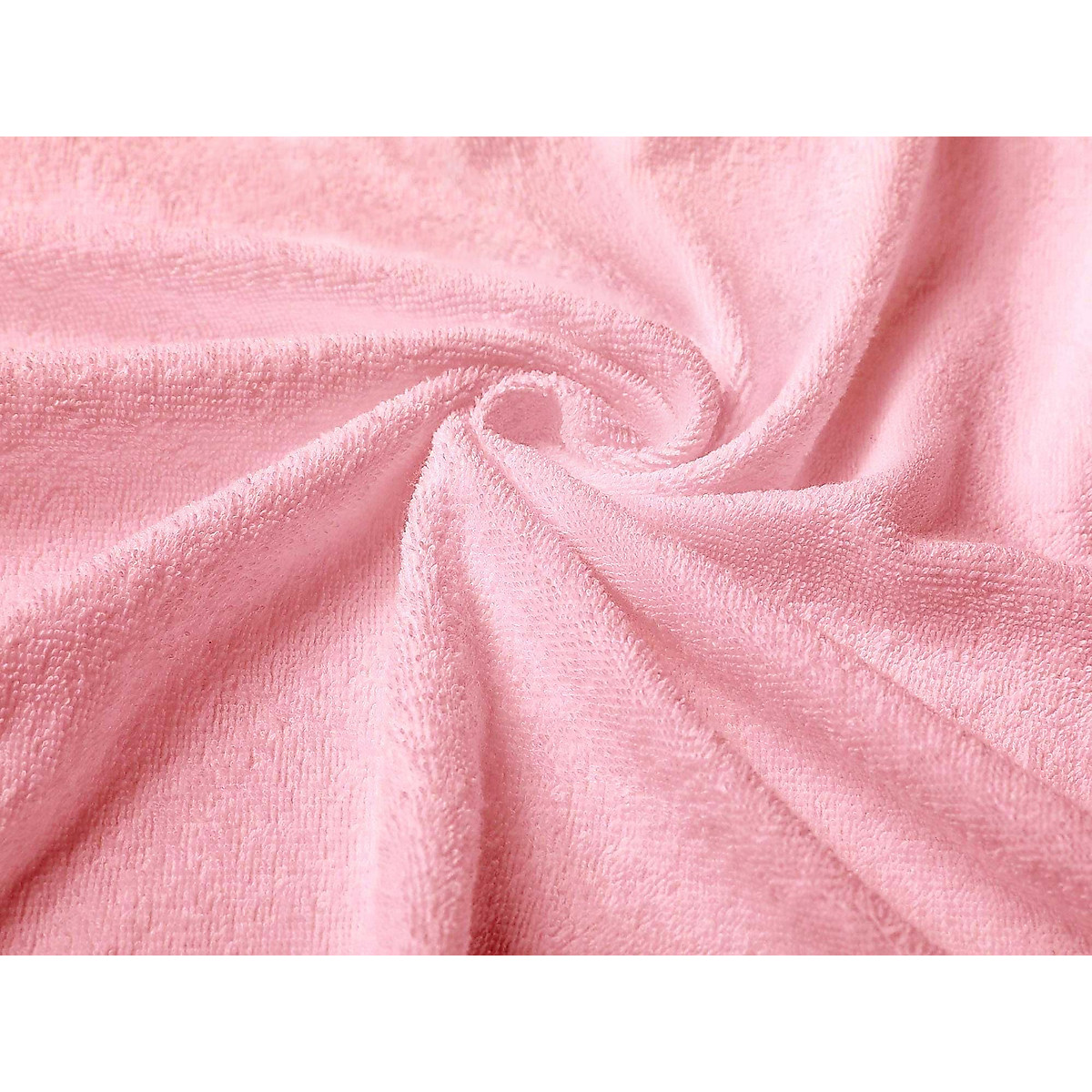 SIORO Terry Cloth Robes for Women Cotton Kimono Bathrobe Towel Soft Fuzzy Absorbent Long Sleeve Calf Length Robe Plush Warm Shower Housecoat，Light Pink Small