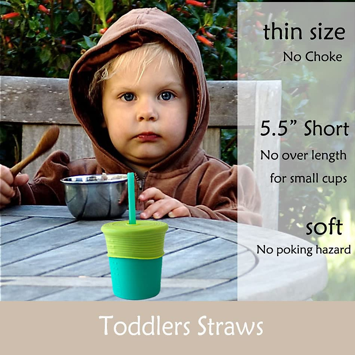 Tegion Cute Mini Short Pinch Test Passed 5.5" Replacement Reusable Toddlers&Kids Silicone Straws for The First Years Take&Toss Spill Proof Straw Cup,Small Kids Danimals -Safe for Teething Chewing